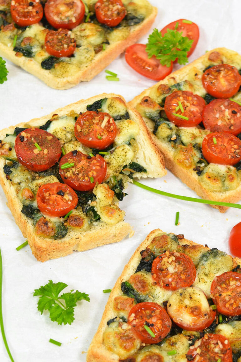 Knuspriger Toast mit saftigem Spinat aus dem Airfryer